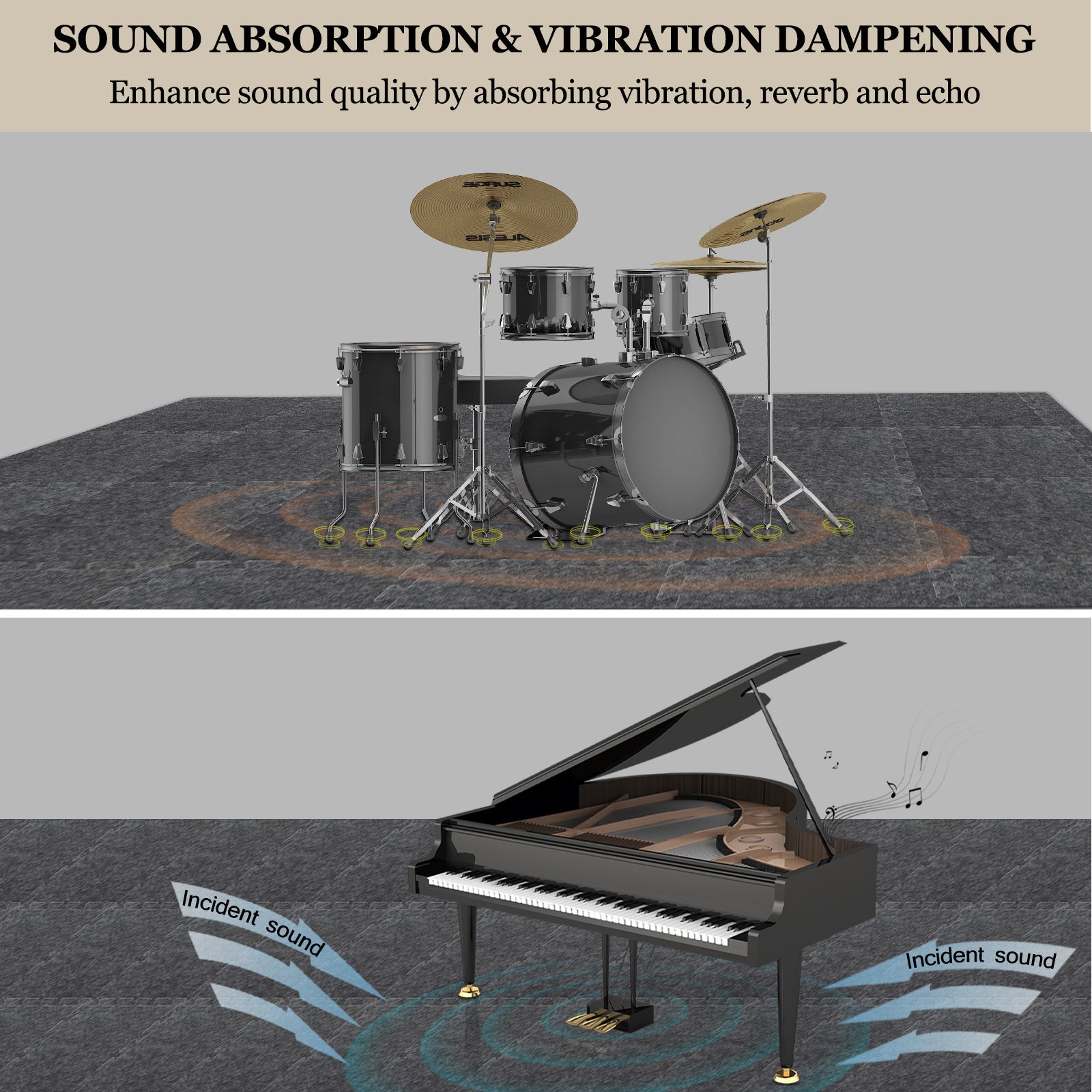 Thick Sound Absorbing Interlocking Floor Mats, Various Colors & Sizes ...