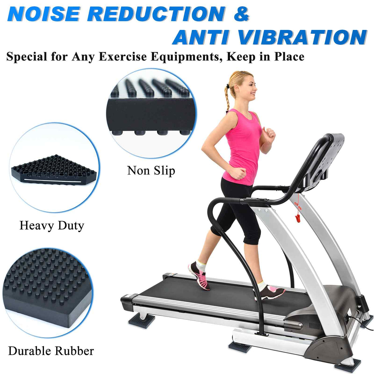 Heavy Duty Non-Slip Anti Vibration Steel Embeded Silicone Gel Pad - 4 ...