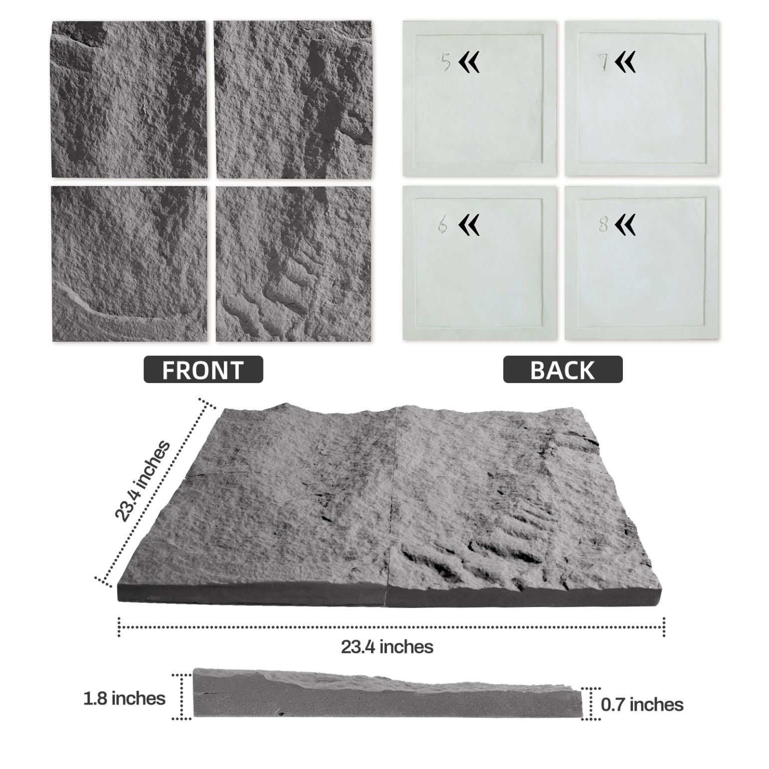 Faux Stone Sound Diffuser - 11.7 X 11.7 X 1.8 Inches Pack of 4 – Hetent ...