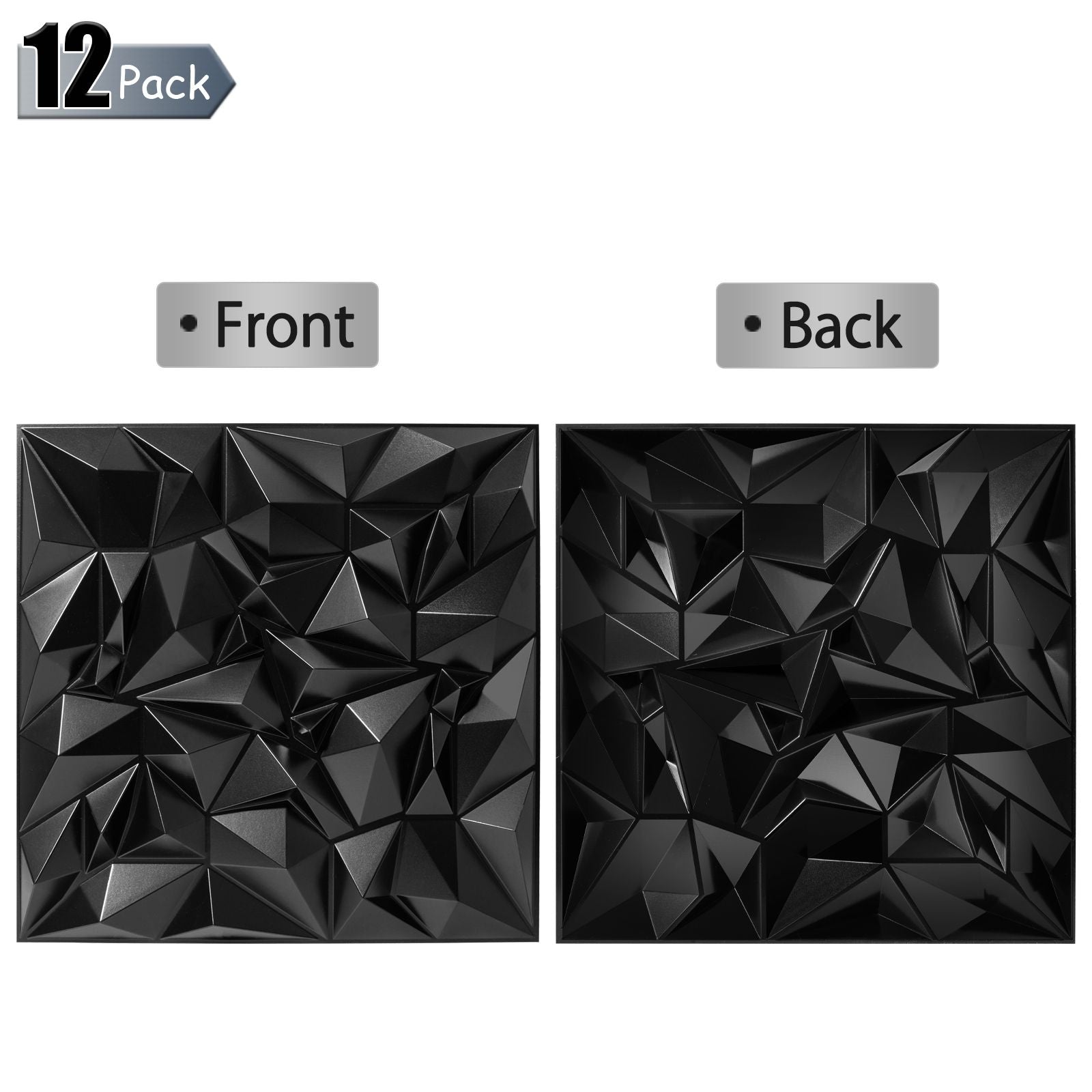 PVC Acoustic Sound Diffuser Panels - 19.7 X 19.7 X 1 inches Pack of 12 ...