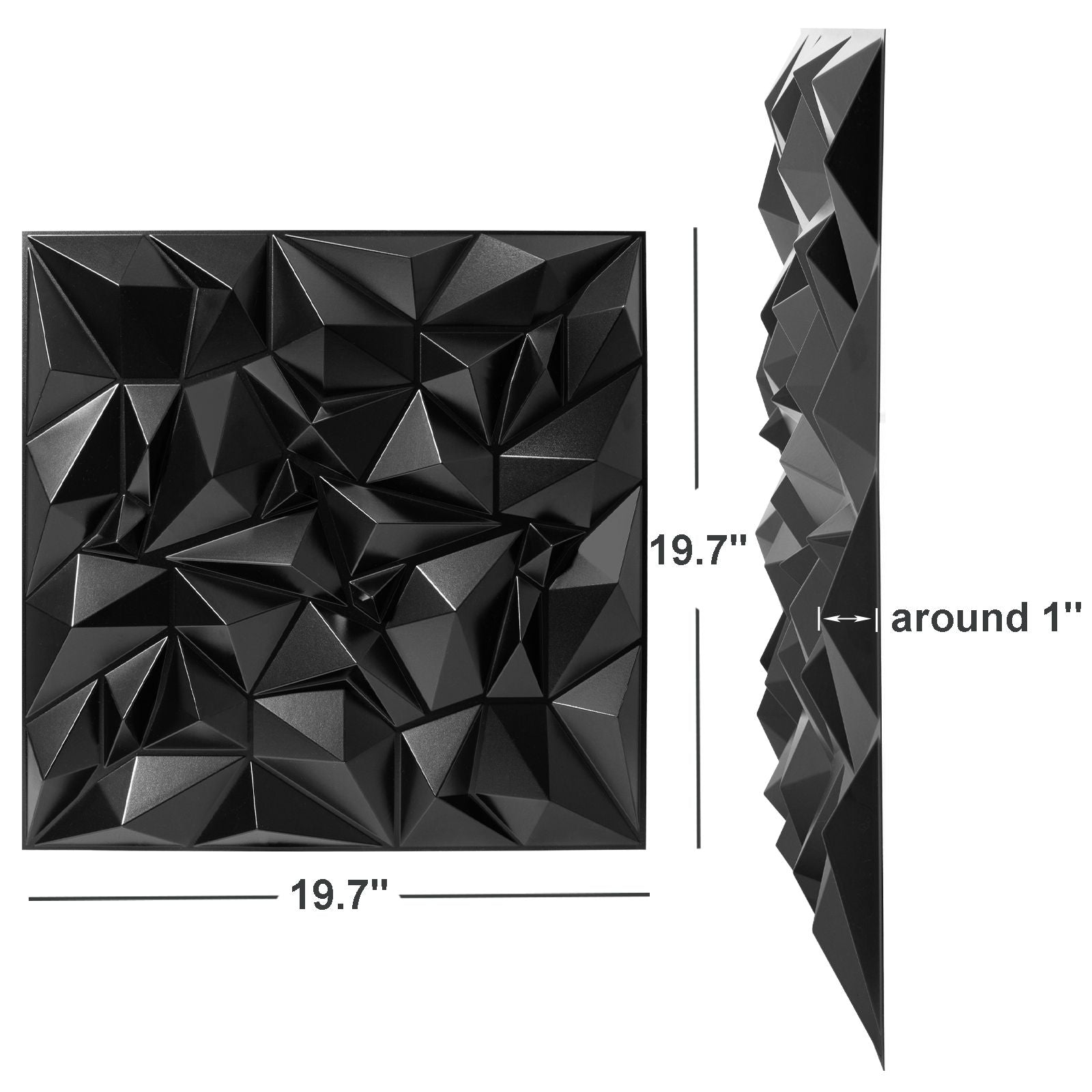 PVC Acoustic Sound Diffuser Panels - 19.7 X 19.7 X 1 inches Pack of 12 ...