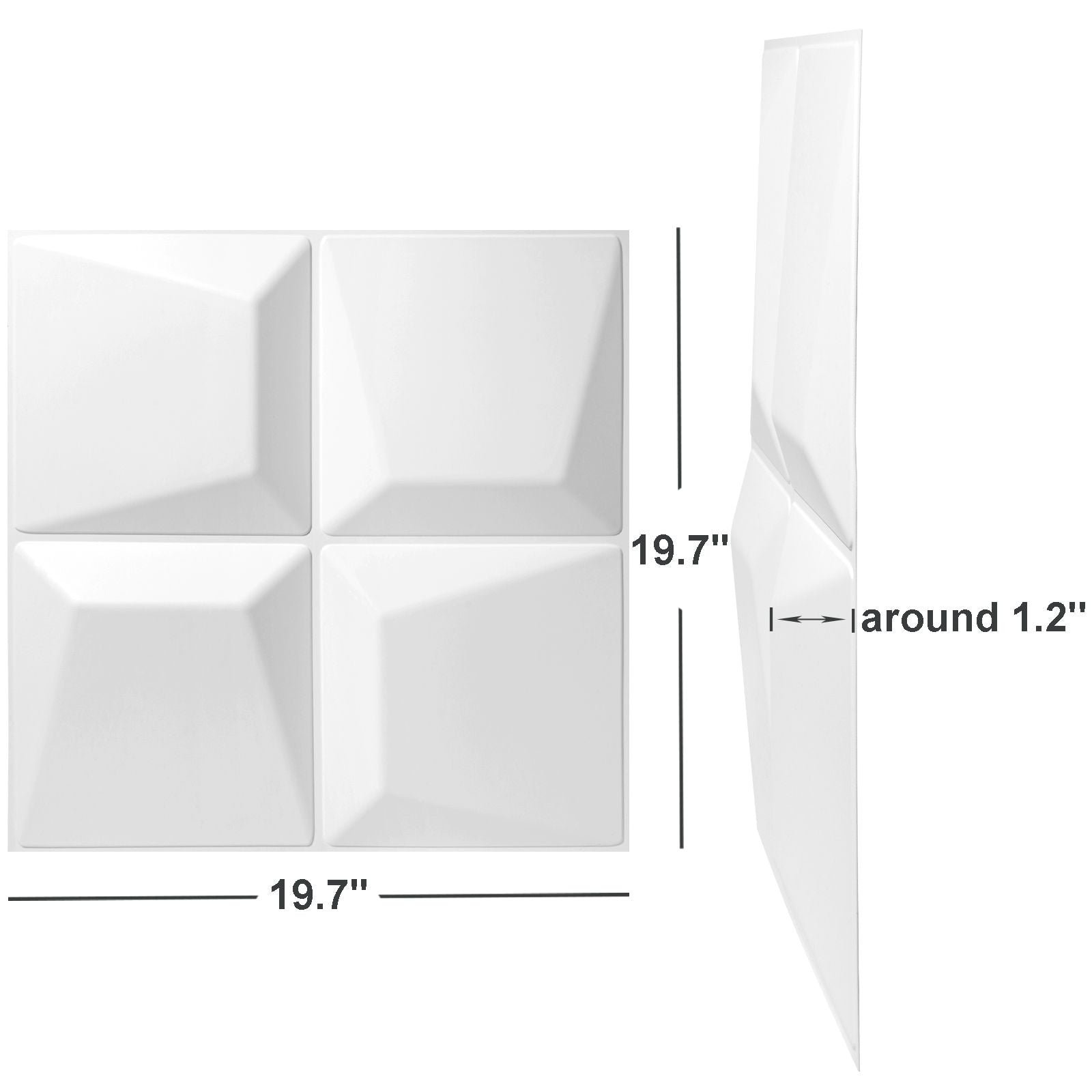 PVC Acoustic Sound Diffuser Panels - 19.7 X 19.7 X 1 inches Pack of 12 ...