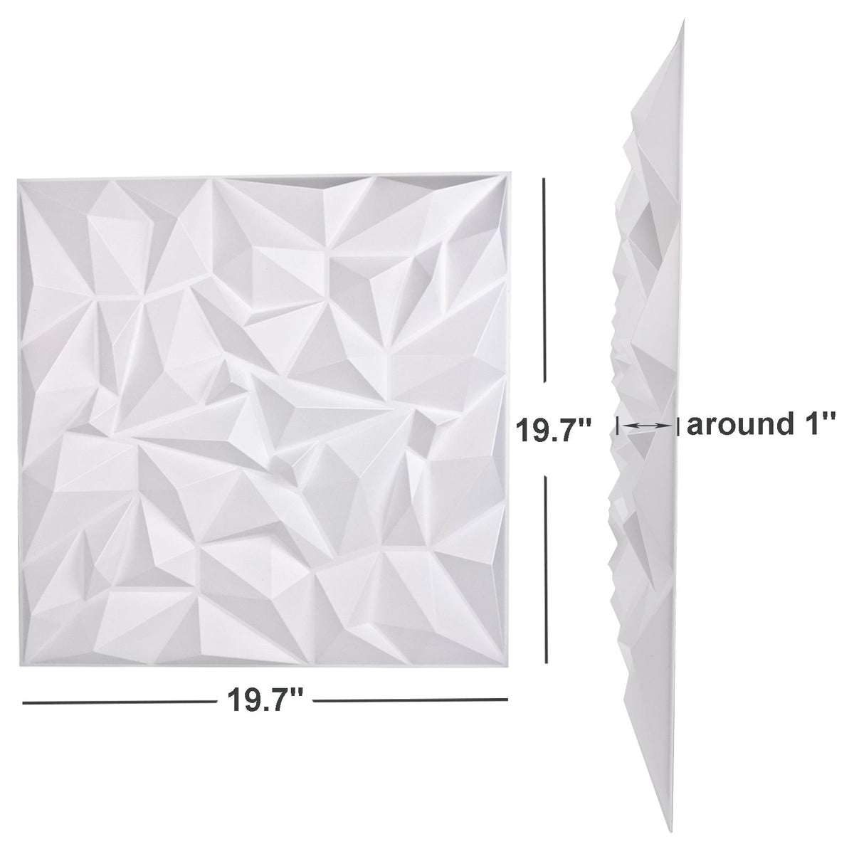 PVC Acoustic Sound Diffuser Panels - 19.7 X 19.7 X 1 inches Pack of 12 ...