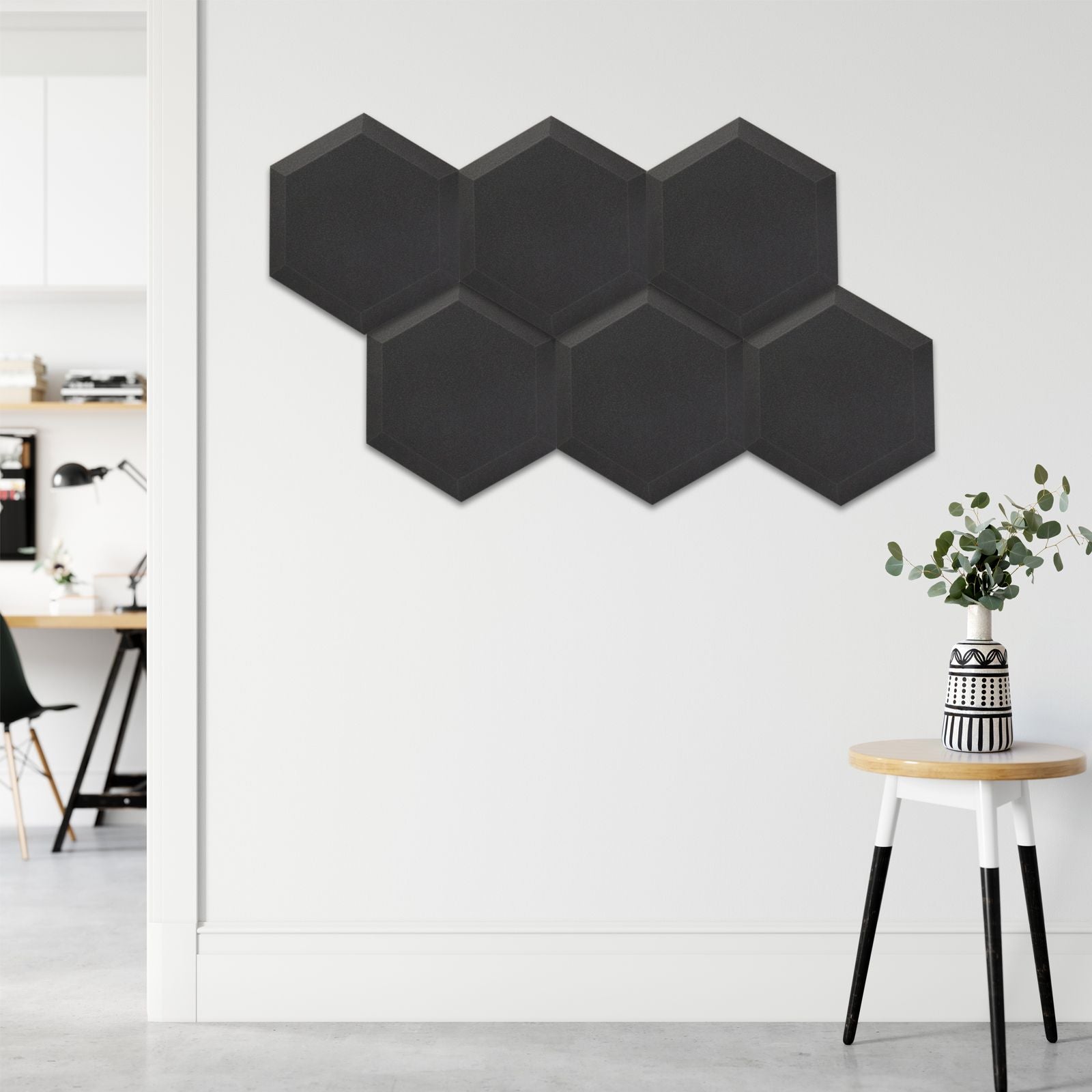 Hexagon Acoustic Studio Absorption Foam Panels, 13.8 X 11.8 X 2 Inches ...