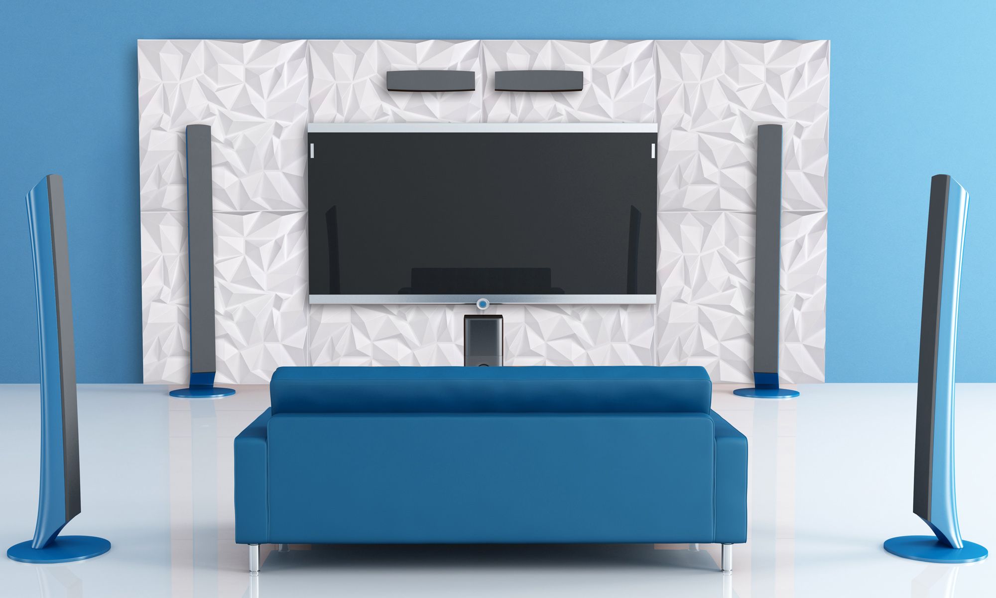PVC Acoustic Sound Diffuser Panels - 19.7 X 19.7 X 1 inches Pack of 12 ...