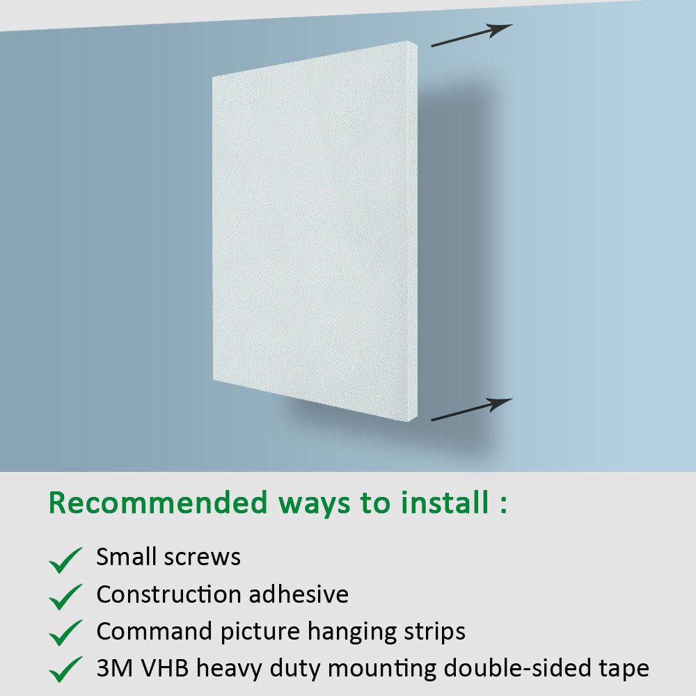 Dense Thickened Polyester Fiber Acoustic Panel - Pack of 6, Two Sizes ...