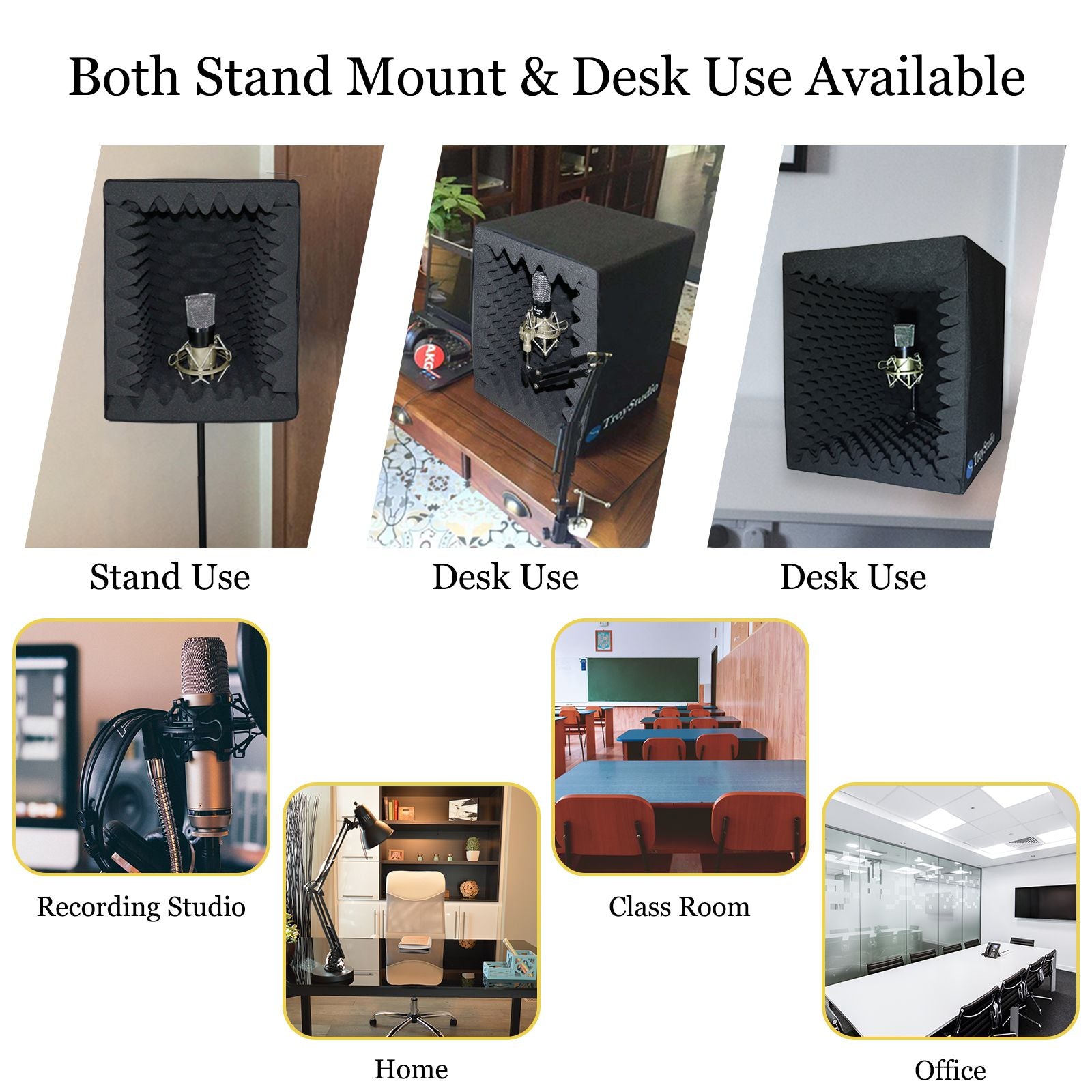 TroyStudio Portable Recording Vocal Booth - Large, Foldable, Stand Mou ...