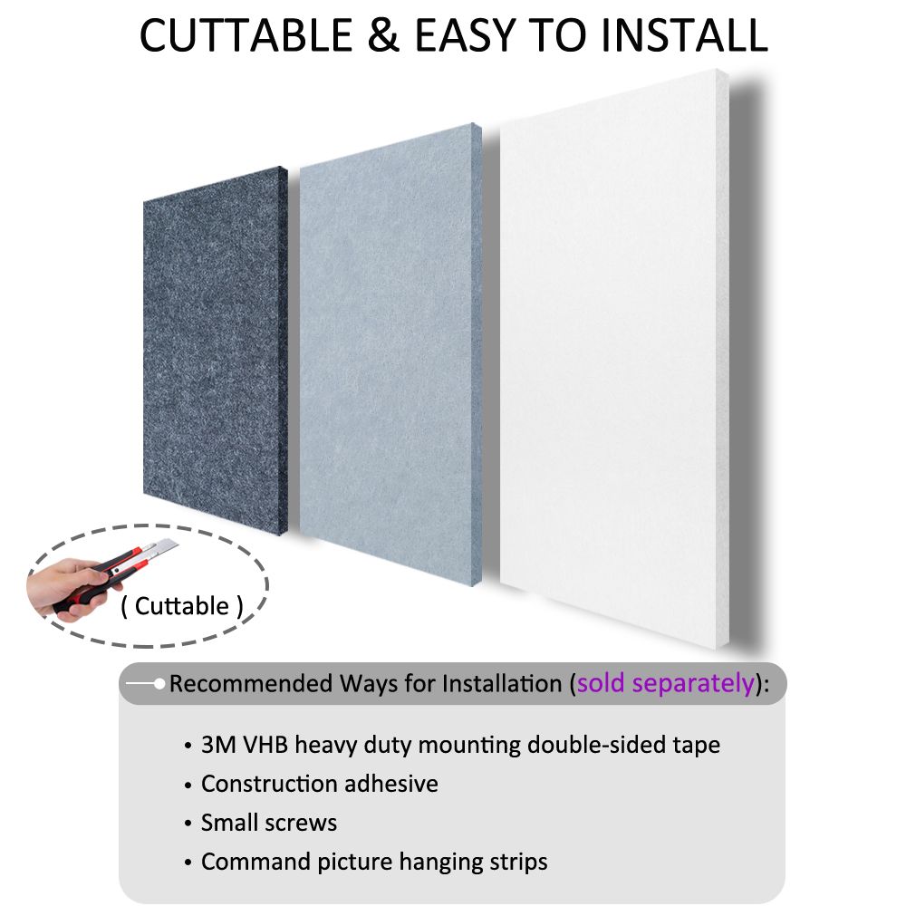 High Density Acoustic Absorption Panel - Pack of 6, Two Sizes for Choo ...