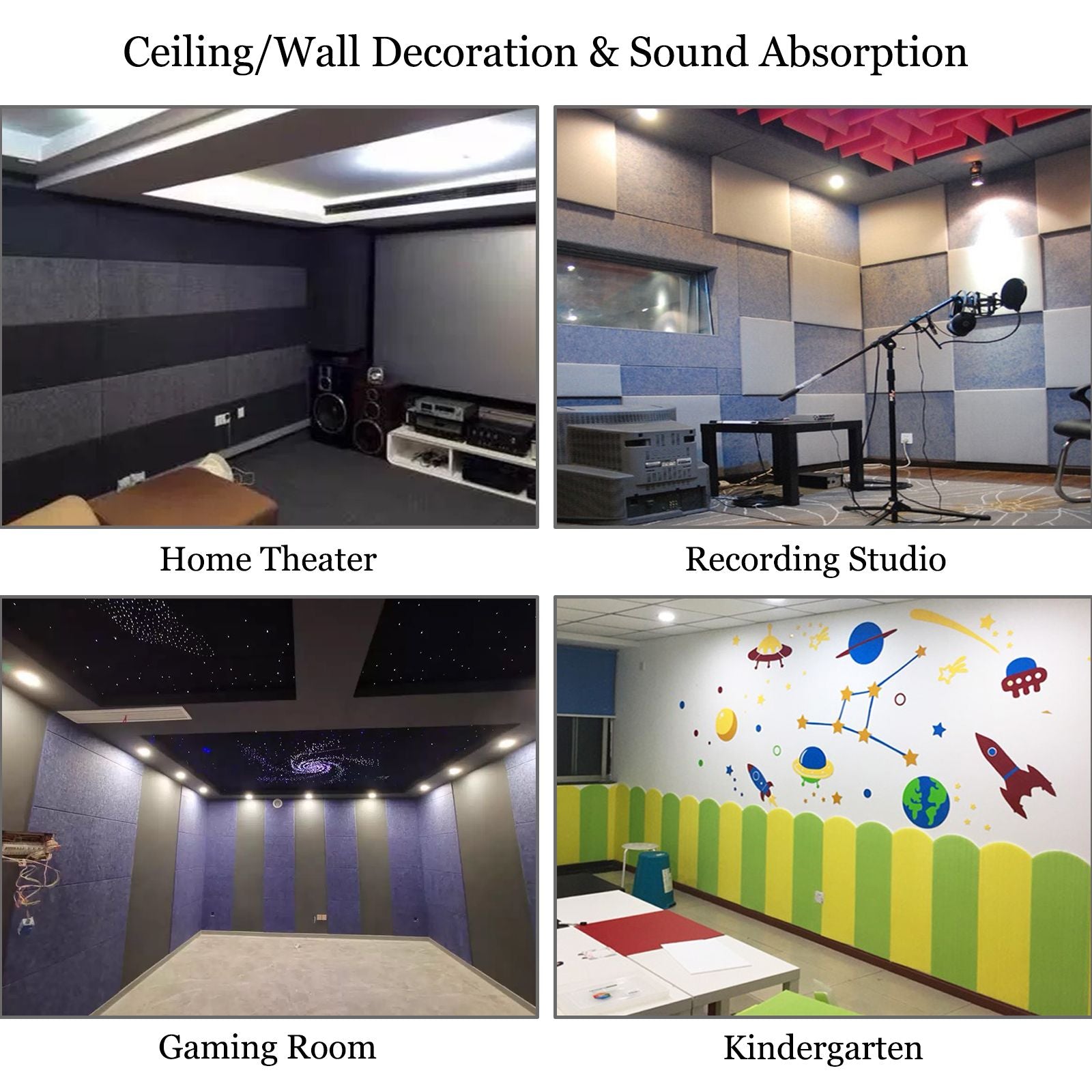 Thickened Sound Absorbing Panels - 12 Pack 12 X 12 X 0.5 Inches Dense ...