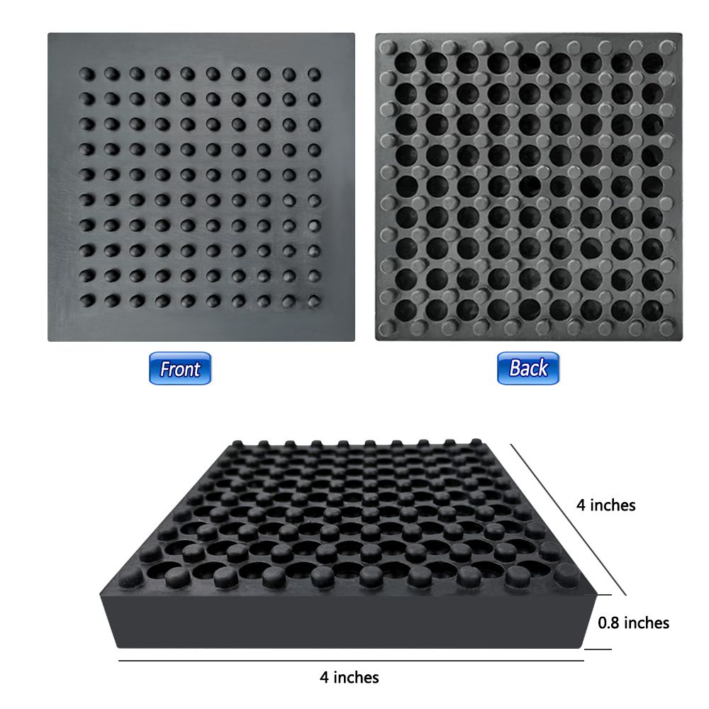 Heavy Duty Non-Slip Anti Vibration Steel Embeded Silicone Gel Pad - 4 ...