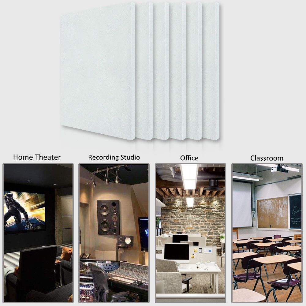 Dense Thickened Polyester Fiber Acoustic Panel - Pack of 6, Two Sizes ...